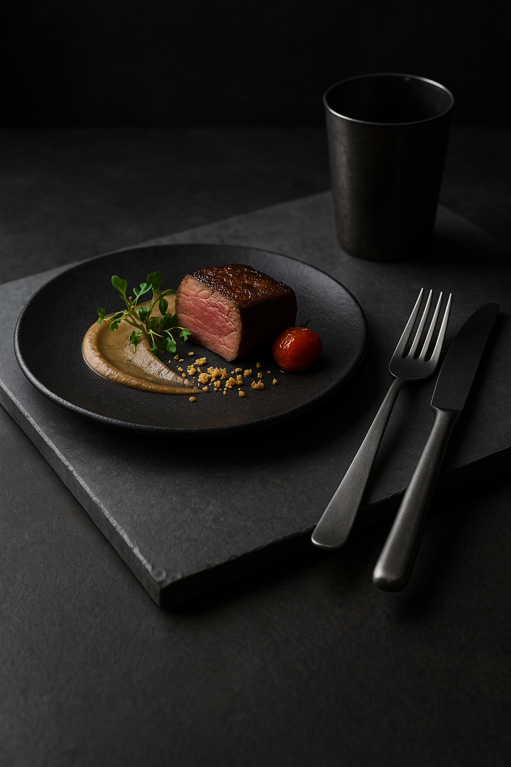 🪨 Stone, Slate & Steel: Industrial-Chic Table Settings in Fine Dining ...